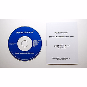 Panda Wireless PAU06 300Mbps Wireless N USB Adapter - w/High Gain Antenna - Win XP/Vista/7/8/10/11, Zorin, Mint, Ubuntu, MX Linux, Manjaro, Fedora, Centos, Kali Linux and Raspbian