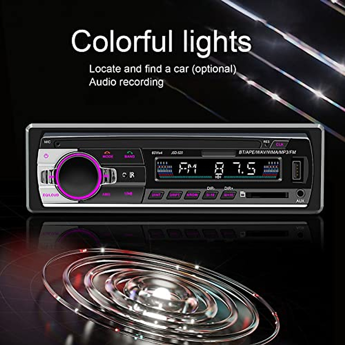 Multimedia Car Stereo Receiver, Car Radio AI Voice Control LED Display, Bluetooth Hands Free Calling, Support MP3 WMA WAV, USB2.0 Car MP3 Player Audio Systems