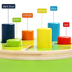 TOP BRIGHT Montessori Preschool Educational Learning Toy for 2 3 Years Old Boy Girl Birthday Gifts - Wooden Hammering and Pounding Toy for Toddler Fine Motor Skills Toy for Kid- Tortoise Pounding Game