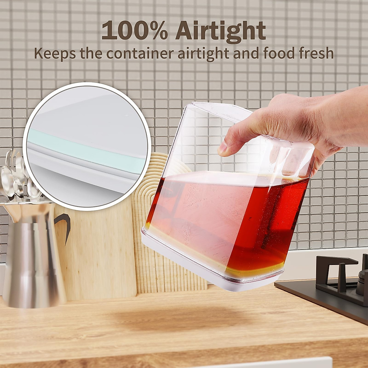 Melovom Pop Food Storage Containers Set Airtight Food Storage Containers with Pop Lids, Kitchen Pantry Organization and Storage, BPA Free, 2 x 2.8Qt