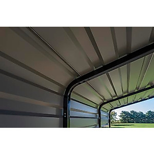 Arrow Carports Galvanized Steel Carport, with 2-Sided Enclosure, Compact Car Metal Carport Kit, 10' x 15' x 7', Eggshell
