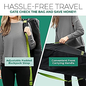 Baby Travel Umbrella Stroller Bag For Airplane Gate Check - Bag For Stroller w/ Handle Straps - Special Standard Umbrella Stroller Travel Bag For Airplane | Water-Resistant, Durable for Airports, Storage & Air Travel