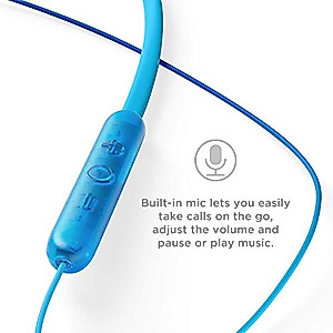 TCL SOCL200BT Wireless Earbuds Bluetooth Headphones with 12.2mm Speaker Drivers for Rich Bass and Clear Sound, Built-in Mic - Ocean Blue