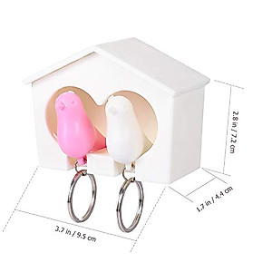 BESPORTBLE 1 Set Wall Bird House Keychain Holder Lover Sparrow House Key Ring Holder Birdhouse Nest Whistle Key Holder Hook Keychain for Home Living Room Decorations