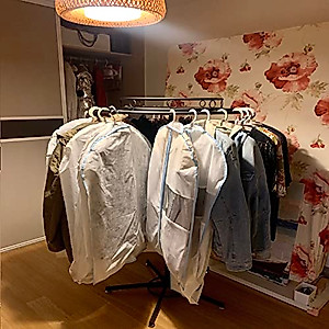 Rotatable Round Garment Rack, Adjustable Clothing Floor-Standing Display for Hanging Apparel and Placement of Accessories, Portable Metal Clothes Shelf for Retail and Boutiques