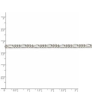 Solid 925 Sterling Silver 4mm Figaro Chain Necklace - with Secure Lobster Lock Clasp 24"