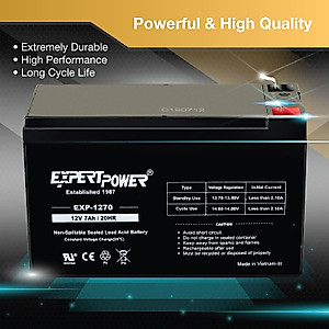 12V 7AH EXP1270 FIRST ALERT ADT ALARM BATTERY ExpertPower