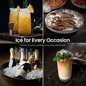 Kismile Nugget Ice Makers Countertop,Portable Ice Machine with Crushed Ice, 35lbs/Day,Self-Cleaning,One-Click Operation for Home Use(Silver)