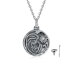 Fryneauy Baby Urn Necklace for Ashes Miscarriage Gift 925 Sterling Silver Cremation Jewelry Keepsake for Stillborn Baby Memorial Keepsake Jewelry for Women