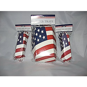 American Flag Paper Food Trays and Hot Dog Holders Bundle
