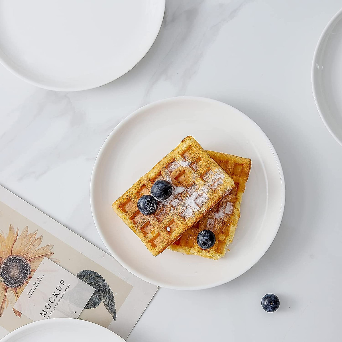 XINLTC Square Appetizer Plate, Set of 10, White 7 inch Ceramic Dessert Plates Serving Plates, Small Dinner Plates for Cake Snacks Side Dish, Scratch Resistant, Microwave, Oven, and Dishwasher Safe