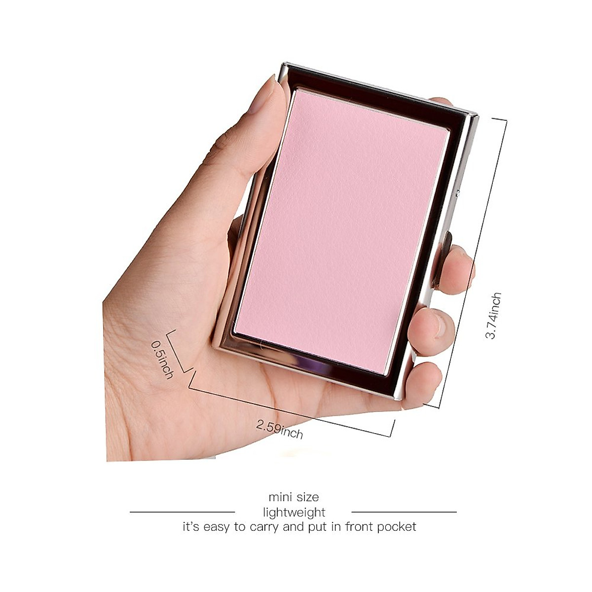 EASTNIGHTS RFID Credit Card Holder Metal Credit Card Case Wallet Business Card Holder for Women Men pink