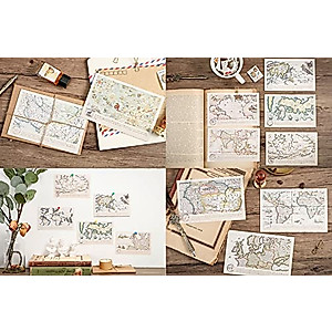 Paper Postcards,The World Map Vintage old travel Postcards,Retro Style Set of 30 Different Designs,Perfect for Wedding Party Guest Book