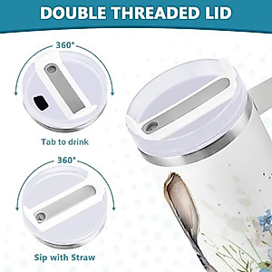 ALAZA Easter Bunny Rabbit 40 oz Tumbler Stainless Steel Water Bottle Vacuum Insulated Cup with Straw Lid & Handle For Travel Car Cup Holder