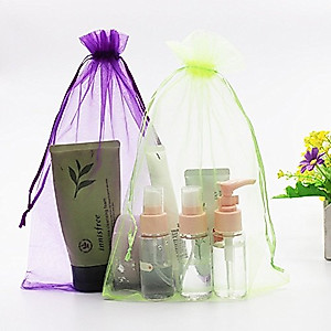 SumDirect Big Organza Gift Bags - 100Pcs 8x12 Inches Big Mesh Bags, Christmas Organza Gift Party Favor Bags with Drawstring