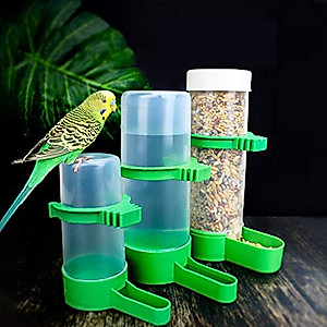 Bird Feeder, Bird Water Dispenser for Cage, XISTEST 2PCS Automatic Bird Water Feeder with 1PCS Food Feeder for Cage Pet Parrot Budgie Lovebirds Cockatiel Automatic Bird Feeder
