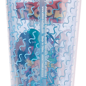 Silver Buffalo Disney A Goofy Movie Featuring Goofy, Max Goof, Roxanne and Bobby Zimuruski Plastic Cold Cup with Lid and Straw Topper, 24 Ounces