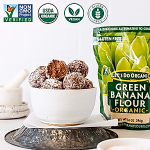 Let's Do Organic Green Banana Flour – Grain Flour Replacement, Resistant Starch, Versatile Starch, Gluten Free, Iron, Non-GMO Project Verified, USDA Organic – 14 Oz