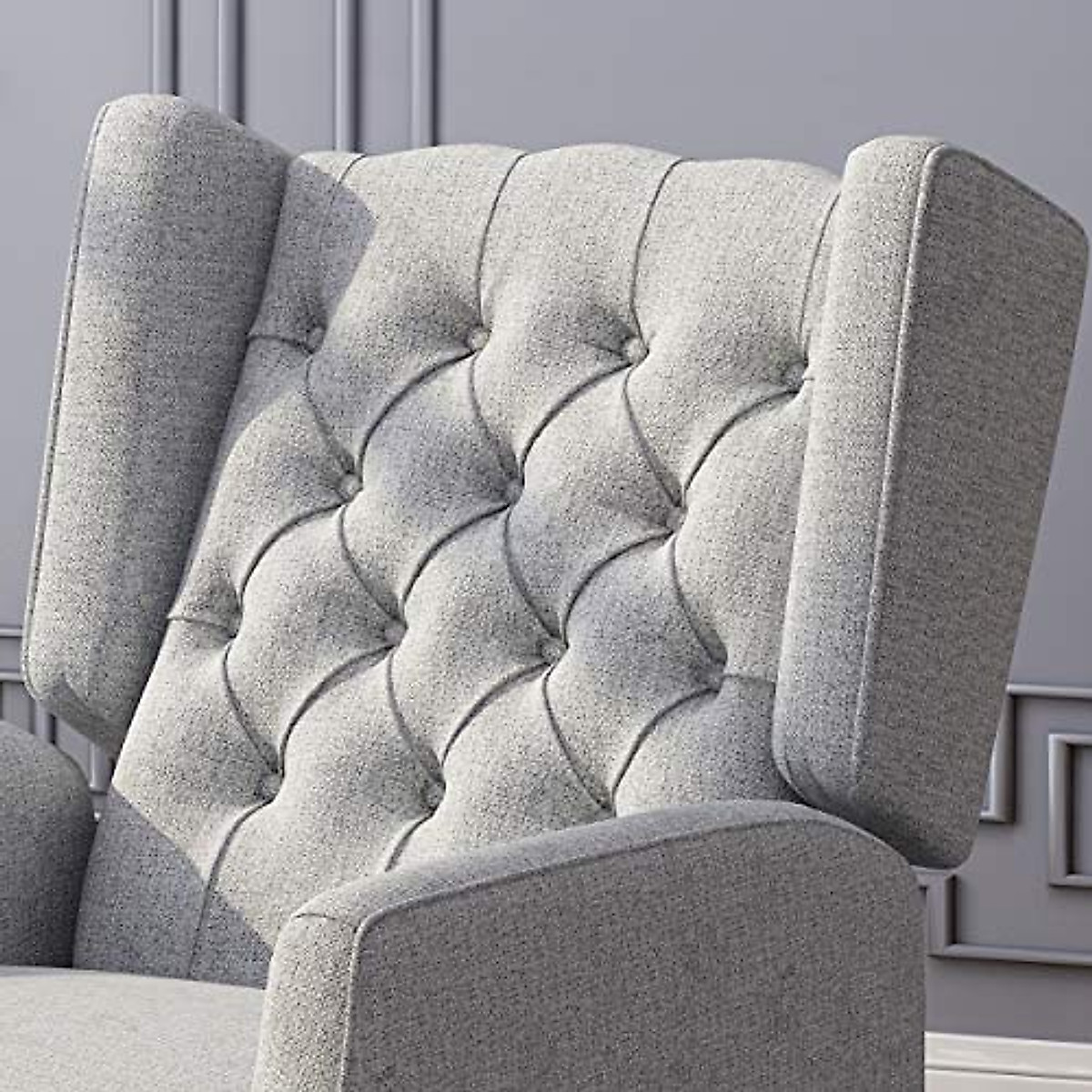 Christopher Knight Home Diana Wingback Recliner, Gray + Dark Brown