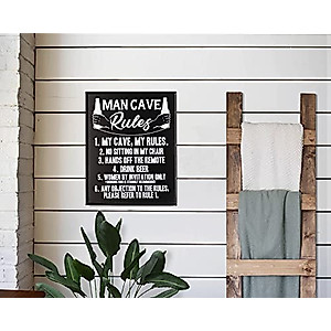 Man Cave Decor - Man Cave Rules sign - Gifts for men who have everything