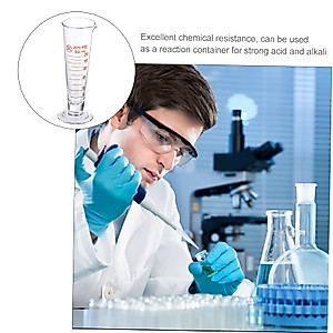 TEHAUX Lab Graduated Measuring Cup Wide Mouth Glass Conical Beaker Liquid Dispenser Cylinder Experiment Tool For Science
