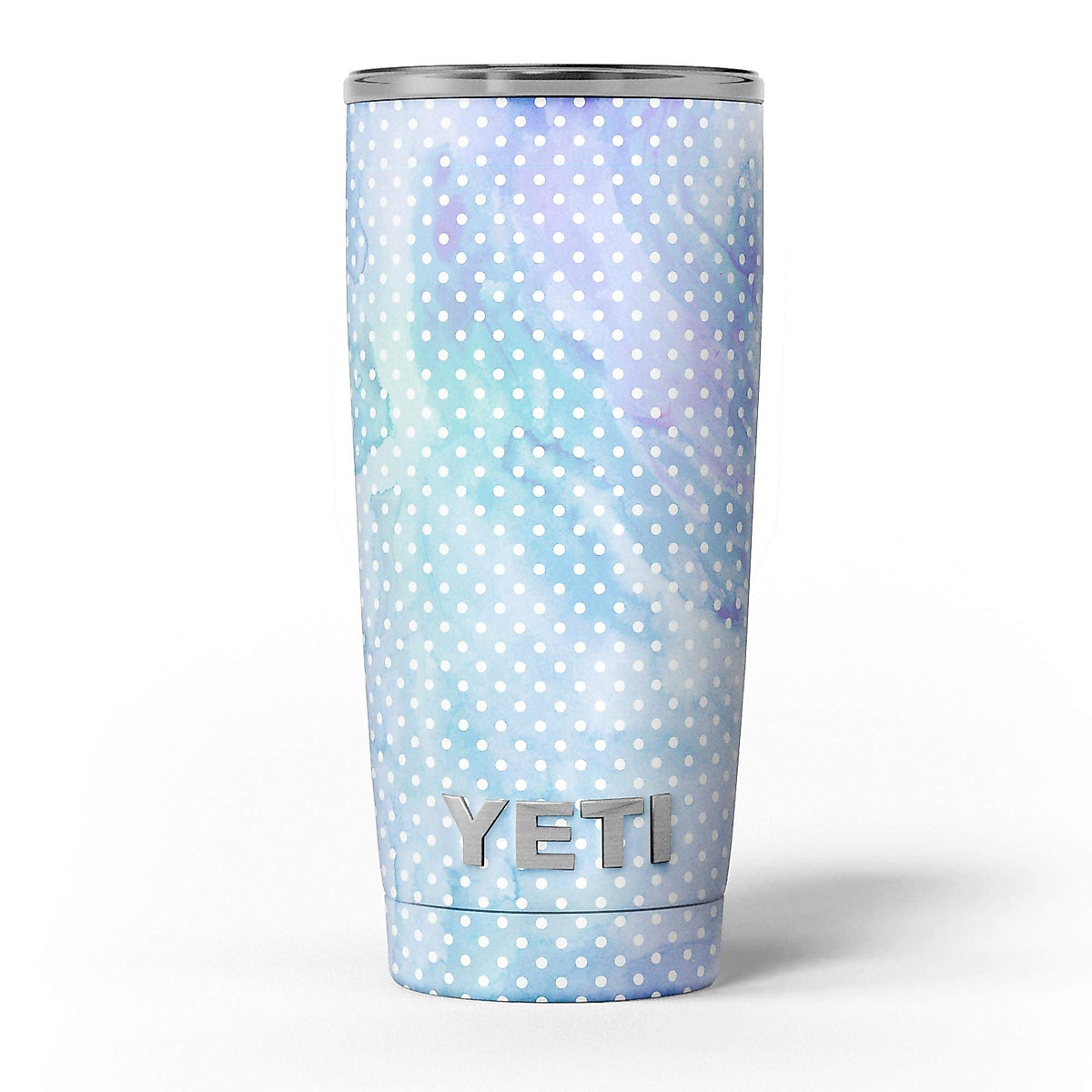 Design Skinz Micro Polka Dots Over Blue Watercolor Surface - Skin Decal Vinyl Wrap Kit Compatible with The Yeti Rambler Cooler Tumbler Cups