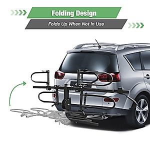 CARSTY Hitch Bike Rack, Bicycle Rack for Car Bike Rack for SUV Trucks Wobble Free Smart Tilting Foldable Design for Standard, Fat Tire 2 Ebike Rack, Bike Carrier Hitch Mount 2-inch Receiver