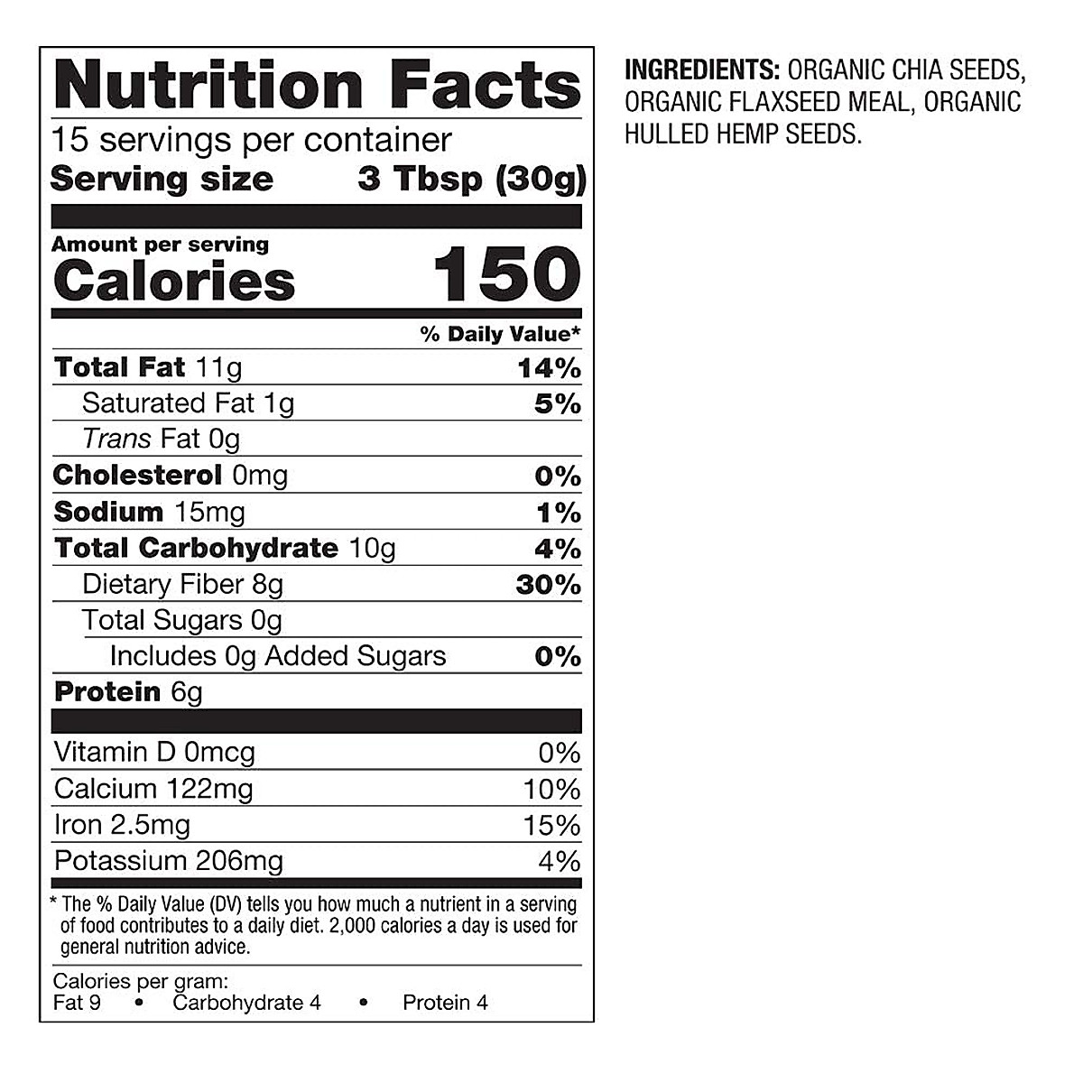 BetterBody Foods Superfood Organic Super Seeds - Blend of Organic Chia Seeds, Milled Flax Seed, Hemp Hearts, Add to Smoothies Shakes & More, 1lb, 16 oz