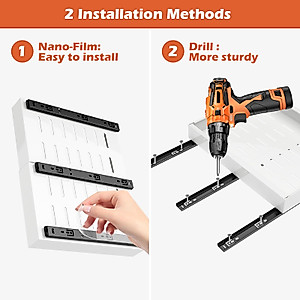 2 Pack Pull Out Cabinet Organizer, 16.5" Deep Expandable(12.6"-20.5") Pull Out Drawers for Cabinets, Heavy Duty Slide Out Drawers for Kitchen Cabinets