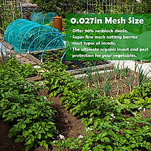 Garden Barrier Netting, Plant Covers 8x24ft Extra Fine Mesh 30% Sun Net Green Sunblock Mesh Shade Protection Netting for Vegetable Fruits Flowers Crops Row Cover Raised Bed Screen Against Birds Animal