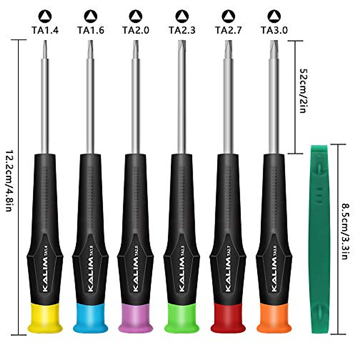 KALIM Triangle Head Screwdriver Set, 6 PCS Repair Insulation Set, Triangle Driver Set for Thomas McDonald's Toy, Suitable for Electronic Equipment Disassembly, Toy Repair, etc.(TA1.4-TA3.0)