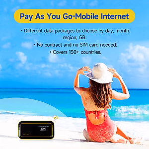 Portable WiFi Hotspot for Travel Mobile Wi-Fi Router Worldwide High Speed Wi-Fi No SIM Card Needed, Local and International Router (15GB US Data, Valid for 30 Days)