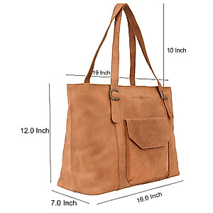 ANTONIO VALERIA Sage Cognac Crazy Horse Leather Shoulder Bag for Women