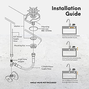 UTILE Stainless-Steel Glass Rinser for Kitchen Sink and Bar Sink - Cup Washer, Bottle Washer for Sink, Bottle Rinsing Device and Wine Glasses - Anti-rust, Kitchen Sink Accessories
