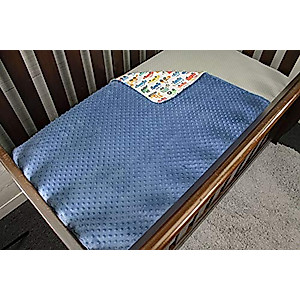 Top Tots Baby Blanket - City Cars and Trucks with Navy Blue Minky Dot