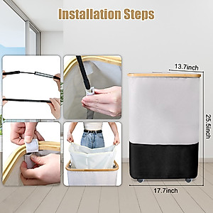 Laundry Hamper with Wheels, 105 Liters Large Launry Baskets for Laundry with Lid, Collapsible Cloth Hamper for Bedroom, Bathroom, College Dorm, Laundry Room