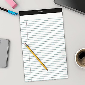 STAPLES 281303 Notepads 8.5-Inch X 14-Inch Wide White 50 Sh/Pad 12 Pads/Pk (51297/26786)