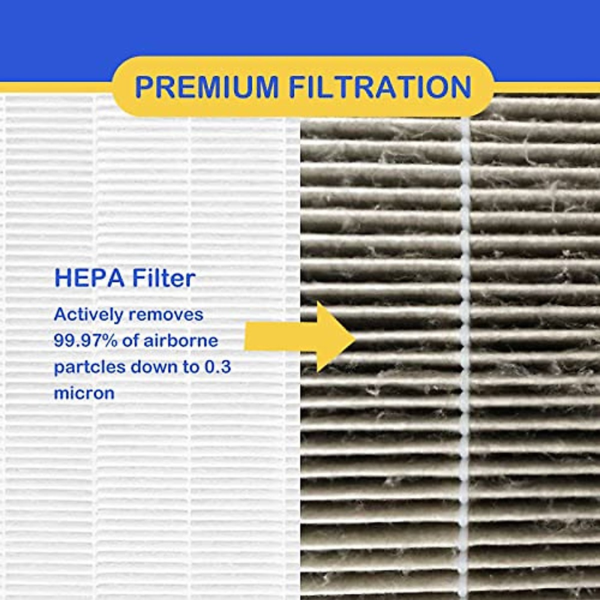 C545 True HEPA Replacement Filter S Compatible with Winix C545, B151, P150, 9300 Air Purifier, Replaces Winix Filter S 1712-0096-00 and 2522-0058-00, 2 HEPA Filter + 8 Carbon Filter