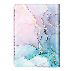 Passport Holder Cover,Traveling Passport Case Cute Passport Wallet for Women,Gradient Marble