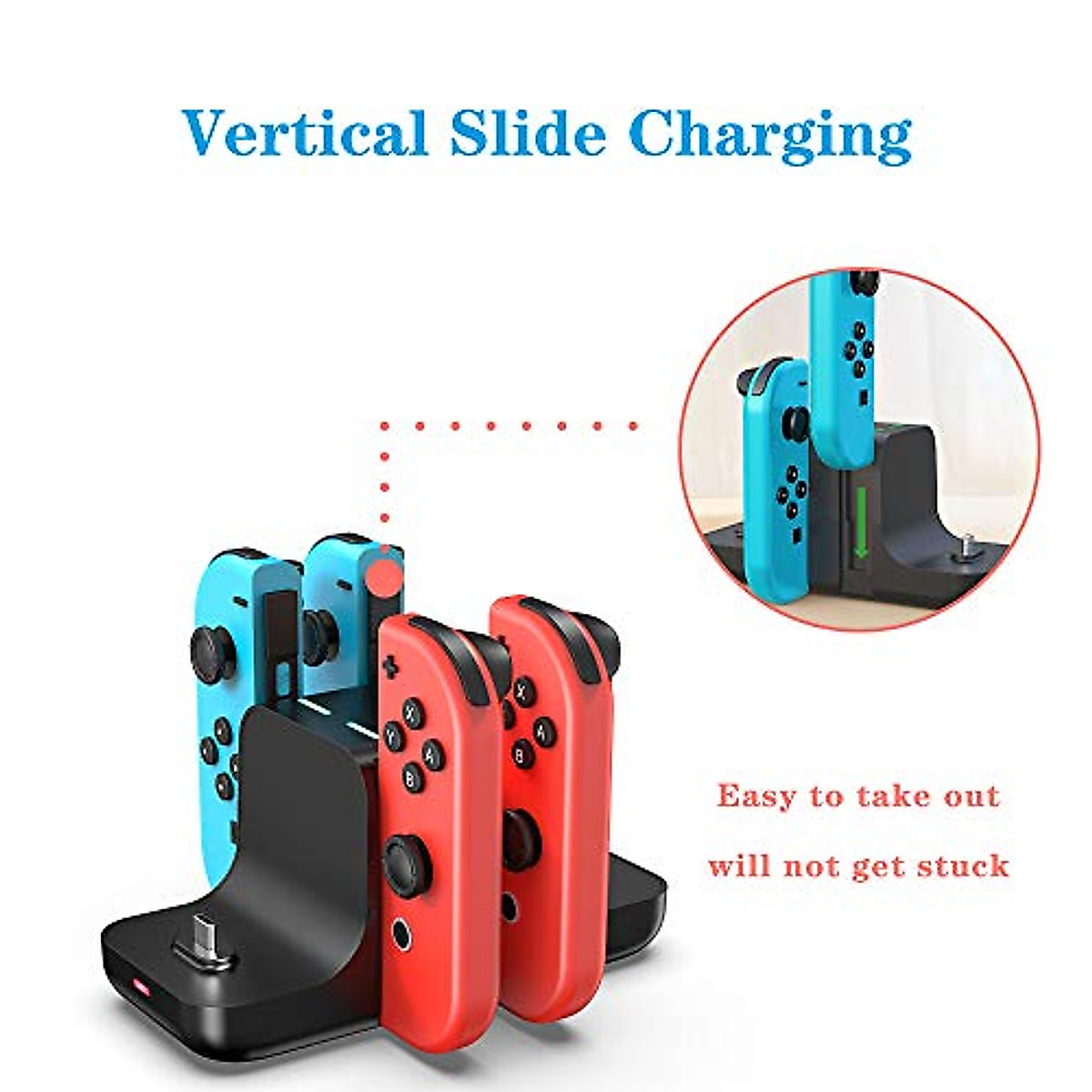 Upgraded Controller Charger Dock Station for Nintendo Switch Pro Controller and Joy con, FANPL 6-in-1 Charging Stand for Switch & OLED Model & Lite with Charging Indicator and Type C Charging Cable