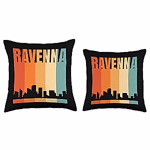 Ravenna Town Nkyline Ravenna Nkyline Throw Pillow, 18x18, Multicolor