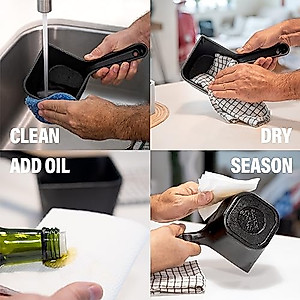 Cast Iron Sauce Pot with BBQ Mop Brush – Small Cast Iron Basting Pot & Mop Brush for Grilling, Smoking, and Saucing – BBQ Mop Brushes for Sauce, 24 Oz