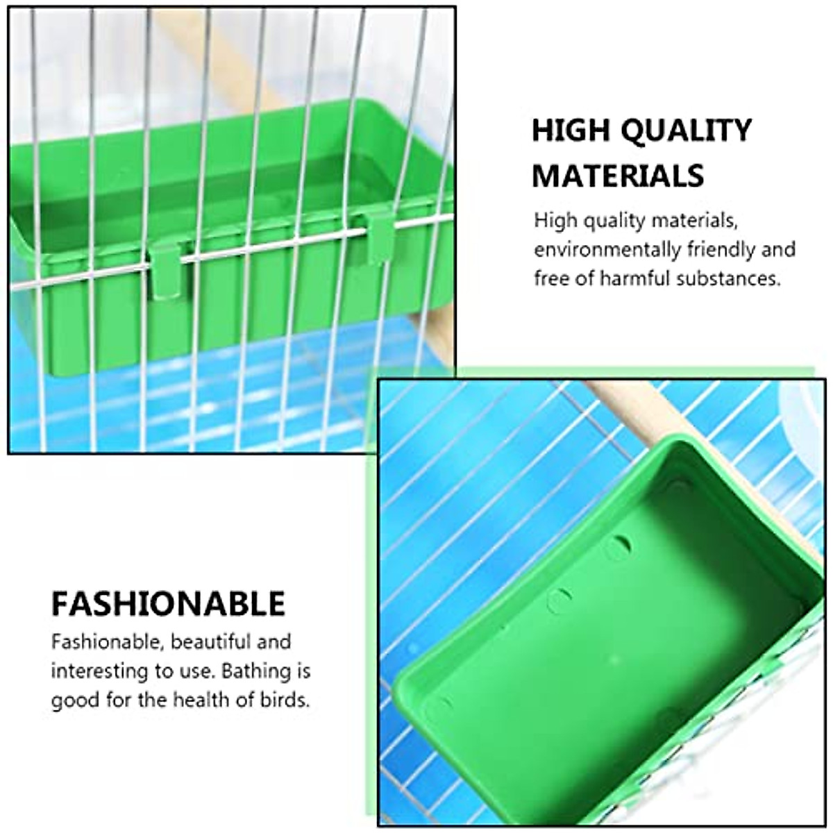 BCOATH Bird Cage 4 pcs Conure Accessories Shower Accessory Decor Hanging Bath Supplies Container Parakeet Cockatiel Pet Parrot for Bowl Tub Brid Green Feeding Plastic Cage Bathtubs Bird Bird Feeder