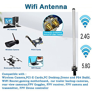 SIGNALPLUS 2.4G 5.8G Dual Band Omni-Directional High Gain Outdoor WiFi Antenna 2.4/5.8 GHz IEEE 802.11a/b/g and 802.11ac Applications