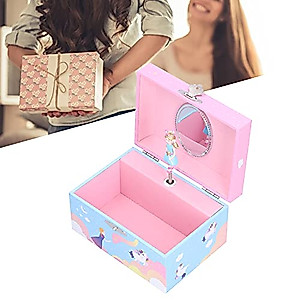 Pinsofy Musical Jewelry Box Portable Music Storage Box for Organizing Small Daily Items for Kids Girl for Children for Birthday GiftD Music Box