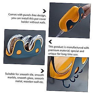 ARTIBETTER 2pcs Hook Rack Adhesive Wall Hooks Rack no Drilling kithen Hook self Adhesive pan Cover Racks Cutting Board Holder Kitchen Pot Lid Holder Wall-Mounted Lid Rack Clothes Hanger Stand