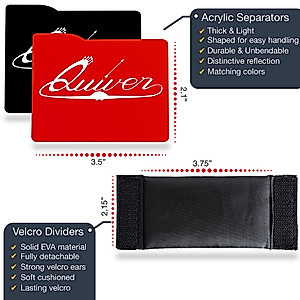 Quiver Time Card Case Dividers & Separators (7-Piece Set) Game Organizers - Ideal for Tabletop Gaming, Trading, Figures, Dice, Accessories - Use with Card Storage Boxes (Red & Black, Accessories)