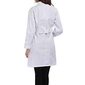 Taylor Eddie Women's White Full Length Lab Coat with Three Pockets