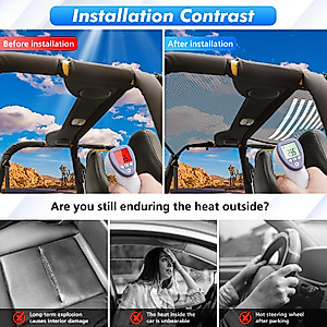 Jimen for TJ Sun Shade, Mesh Bikini Top Sunshade Compatible with Jeep Wrangler TJ 1997-2006 (American USA Flag)