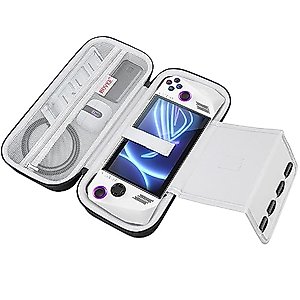 BOVKE Travel Carrying Case for ASUS ROG Ally 7" 120Hz Gaming Handheld Console, ASUS ROG Ally AMD Ryzen R1 Extreme Game Console Holder with Extra Space for Charger Accessories, Black
